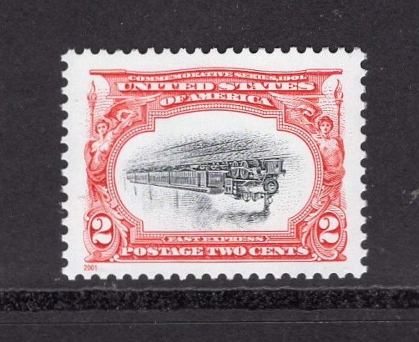 Two 2 TRAIN INVERTED CENTER 2c Stamps Pan-am Exhibit Unused Fresh ...