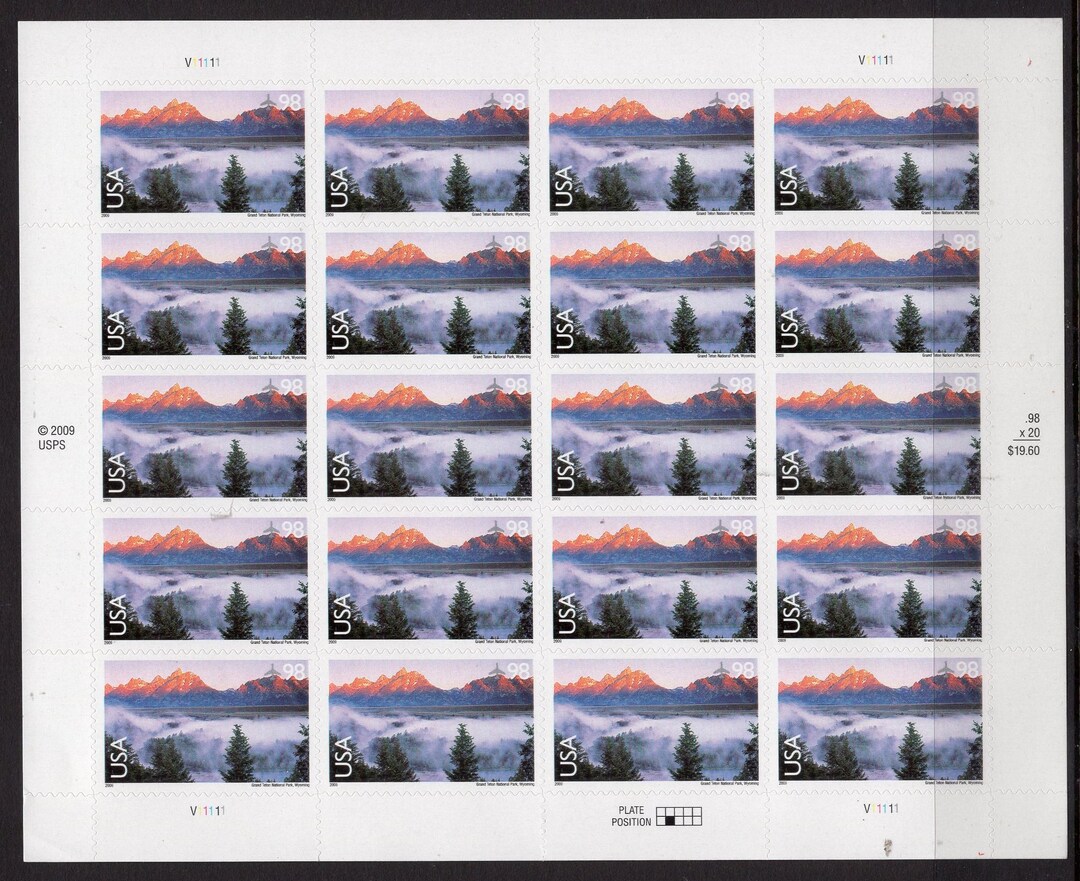 GRAND TETON NATIONAL Park Wyoming Sheet of 20 Scenic American ...