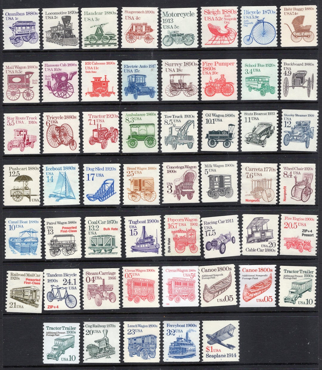 VINTAGE TRANSPORTATION 53 Face Different Classic Mint Stamps Showing ...