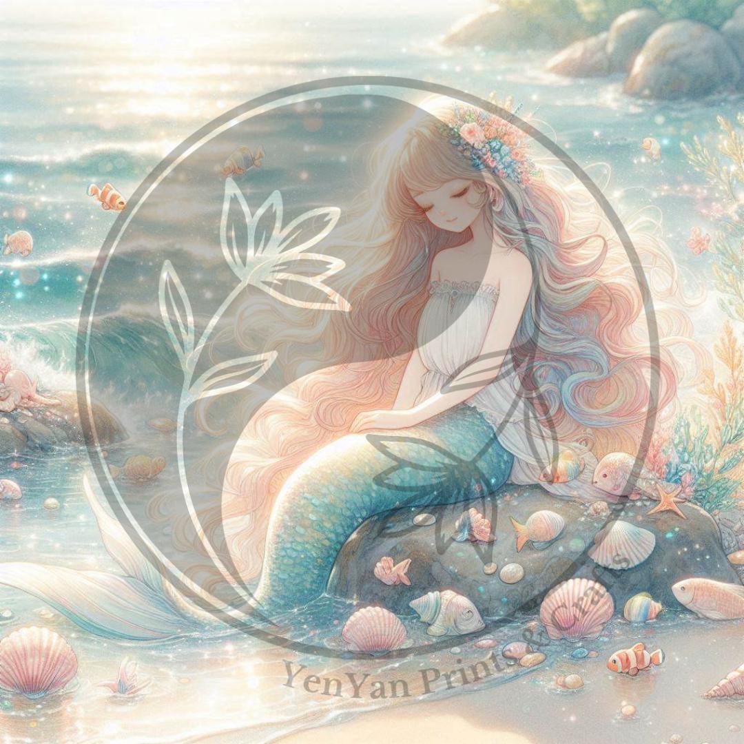 Waves of the Enchanted Mermaid Digital Images Digital Art Printable Kit ...