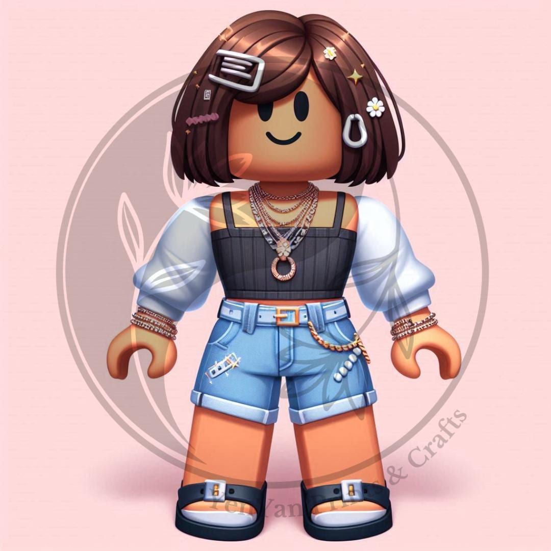 104 Girl Roblox Character in Trendy Outfit - Etsy