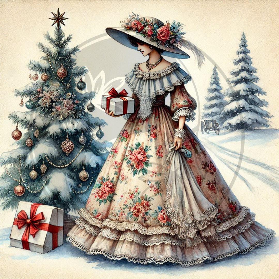 50 Victorian Christmas Digital Images Digital Art Printable Kit Instant ...
