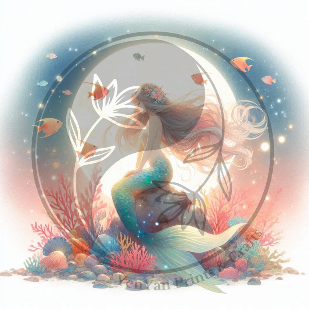 Waves of the Enchanted Mermaid Digital Images Digital Art Printable Kit ...