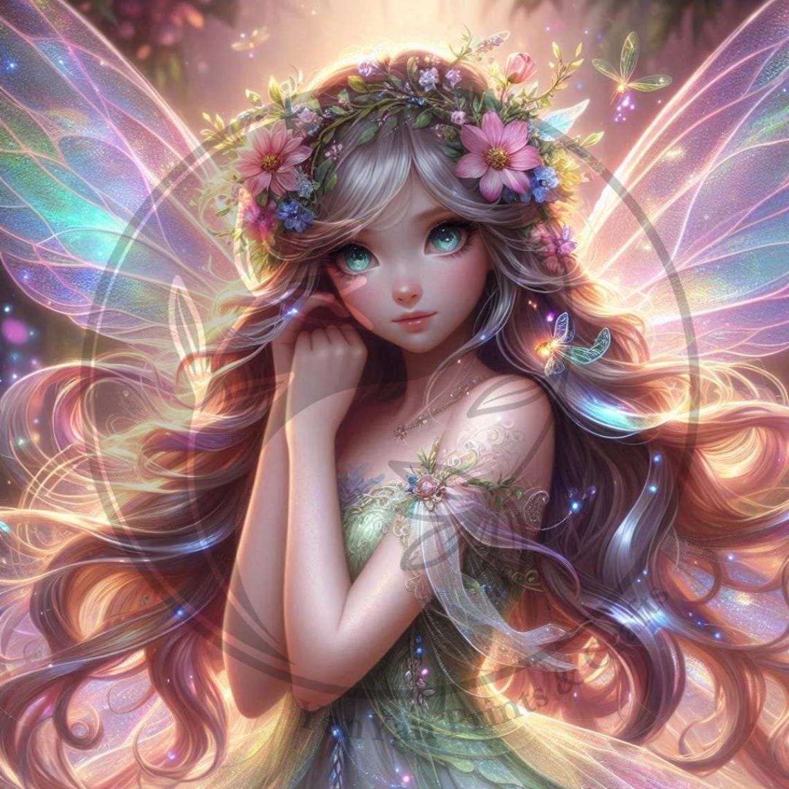 50 Whimsical Fairy Digital Art Printable Kit Instant Digital Download ...
