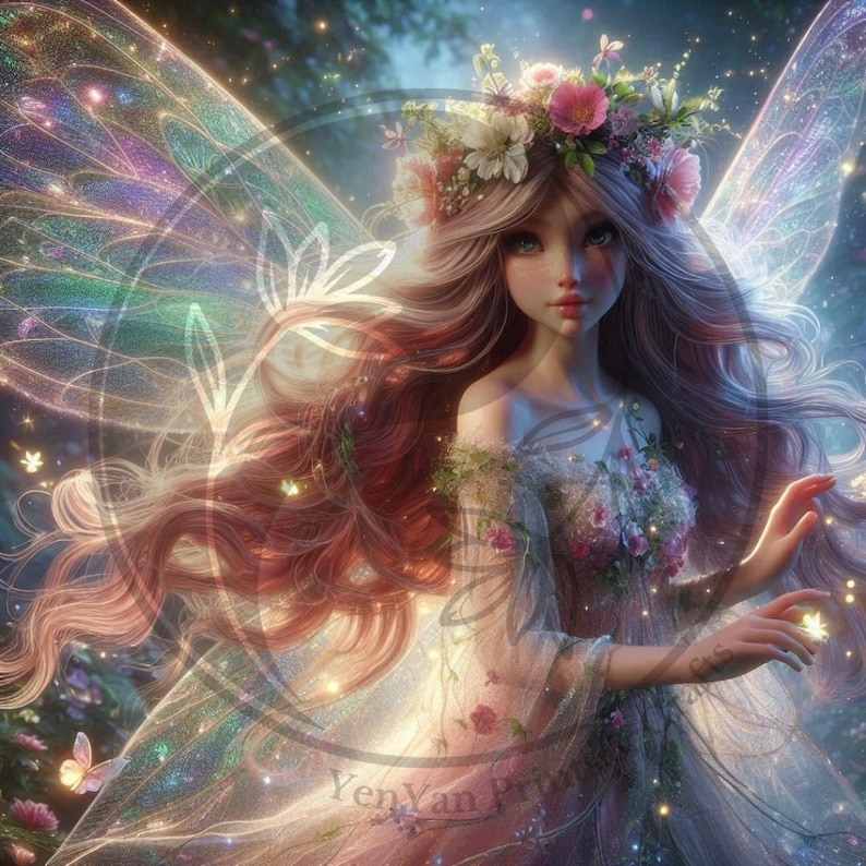 50 Whimsical Fairy Digital Art Printable Kit Instant Digital Download ...