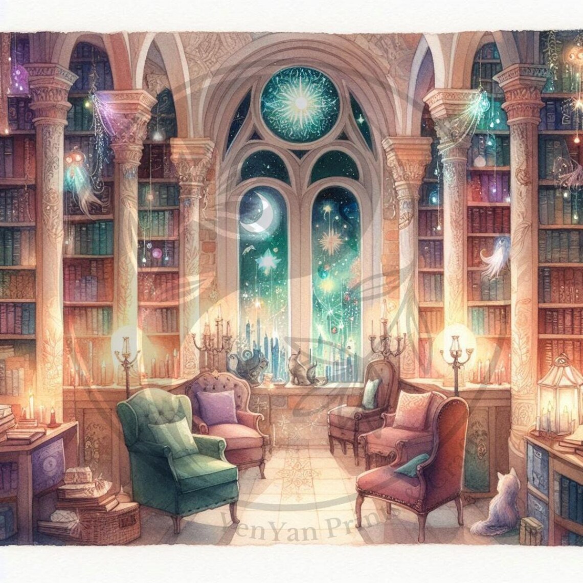 50 Magical Library Book Nook Instant Digital Download Digital Art ...