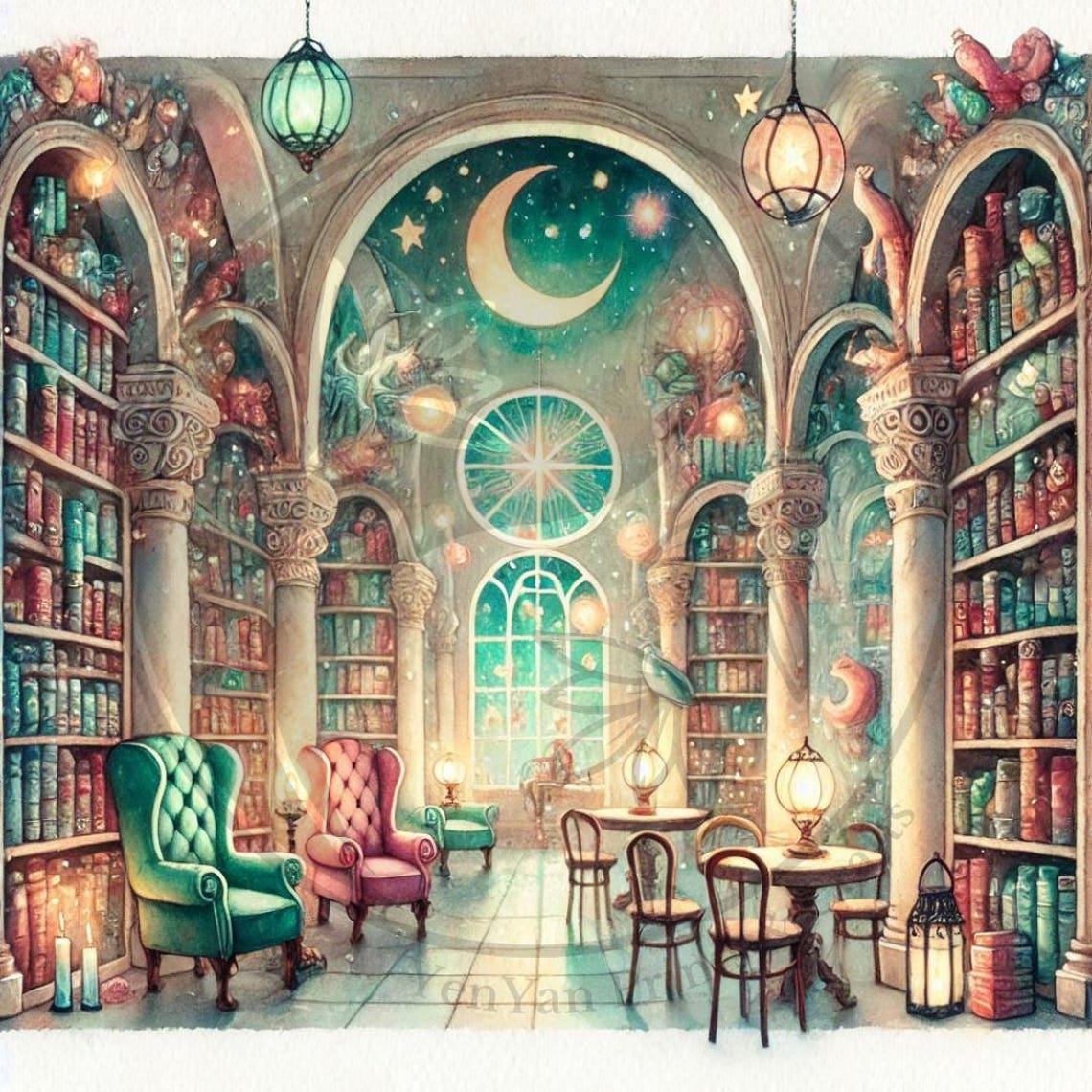 50 Magical Library Book Nook Instant Digital Download Digital Art ...