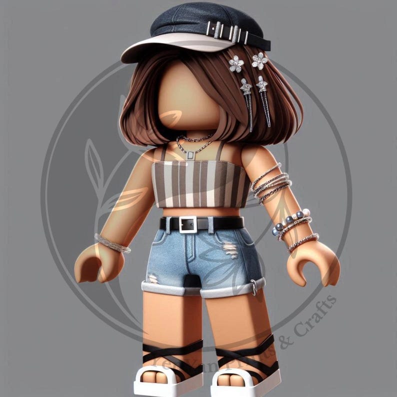 104 Girl Roblox Character in Trendy Outfit - Etsy
