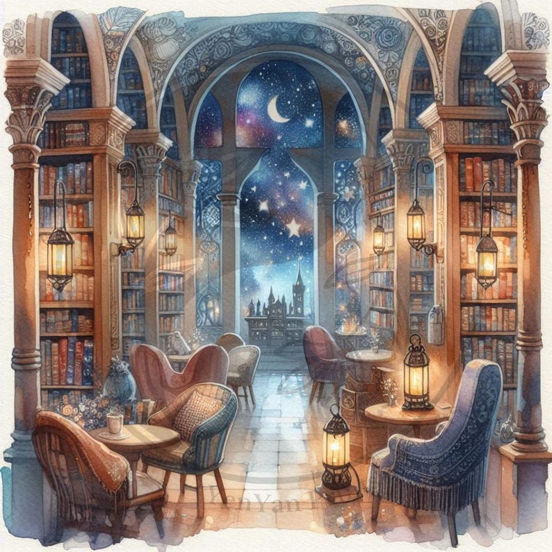 50 Magical Library Book Nook Instant Digital Download Digital Art ...