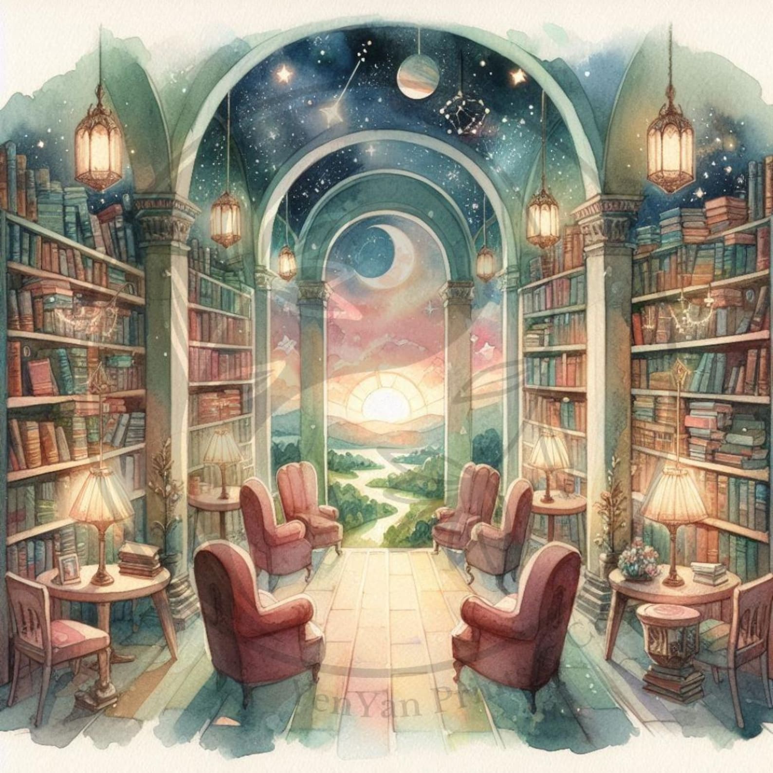 50 Magical Library Book Nook Instant Digital Download Digital Art ...