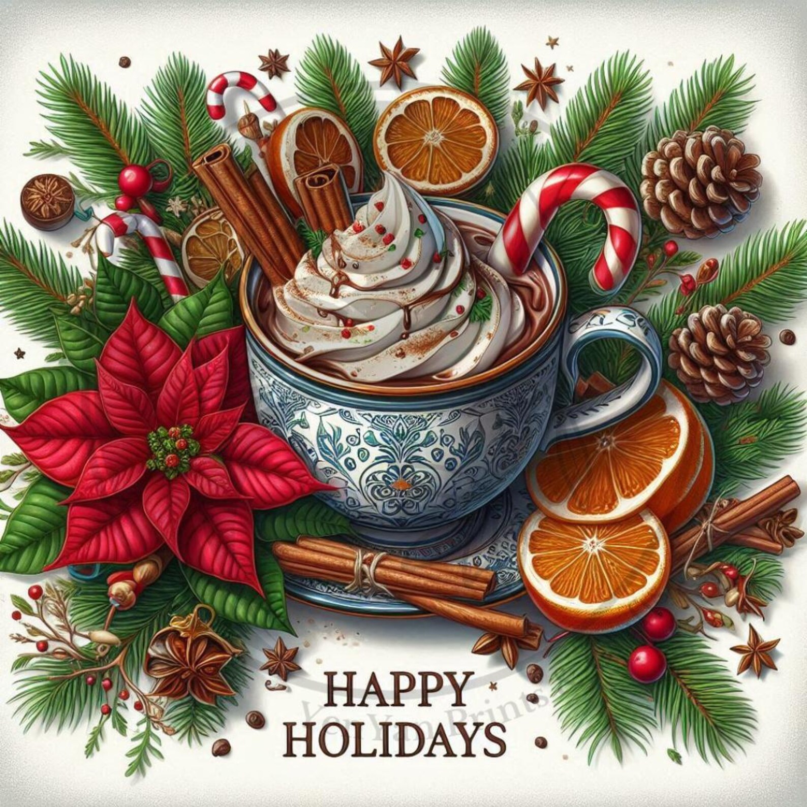 52 Christmas Hot Chocolate Digital Art Printable Kit Instant Digital ...