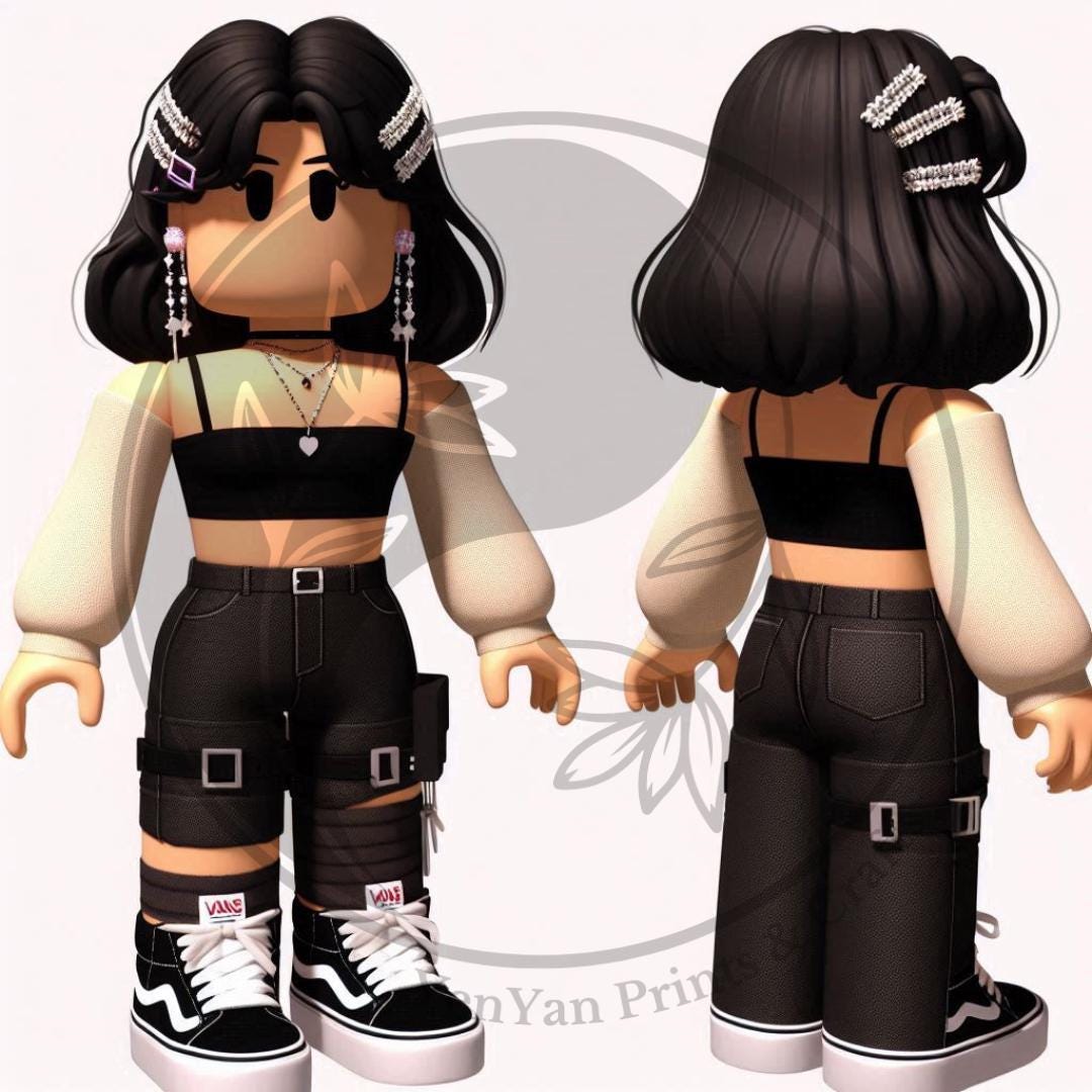104 Girl Roblox Character in Trendy Outfit - Etsy