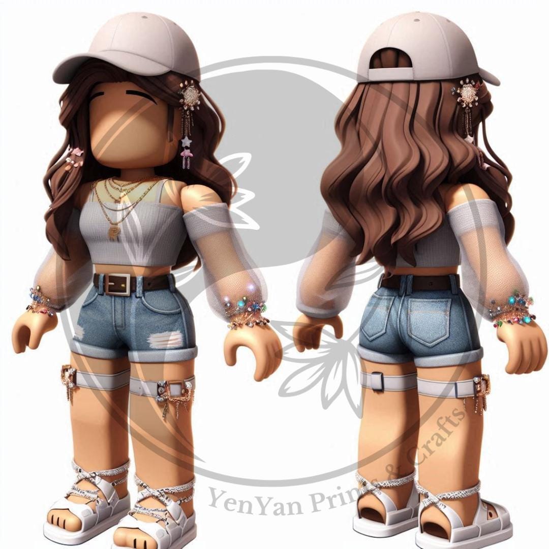104 Girl Roblox Character in Trendy Outfit - Etsy