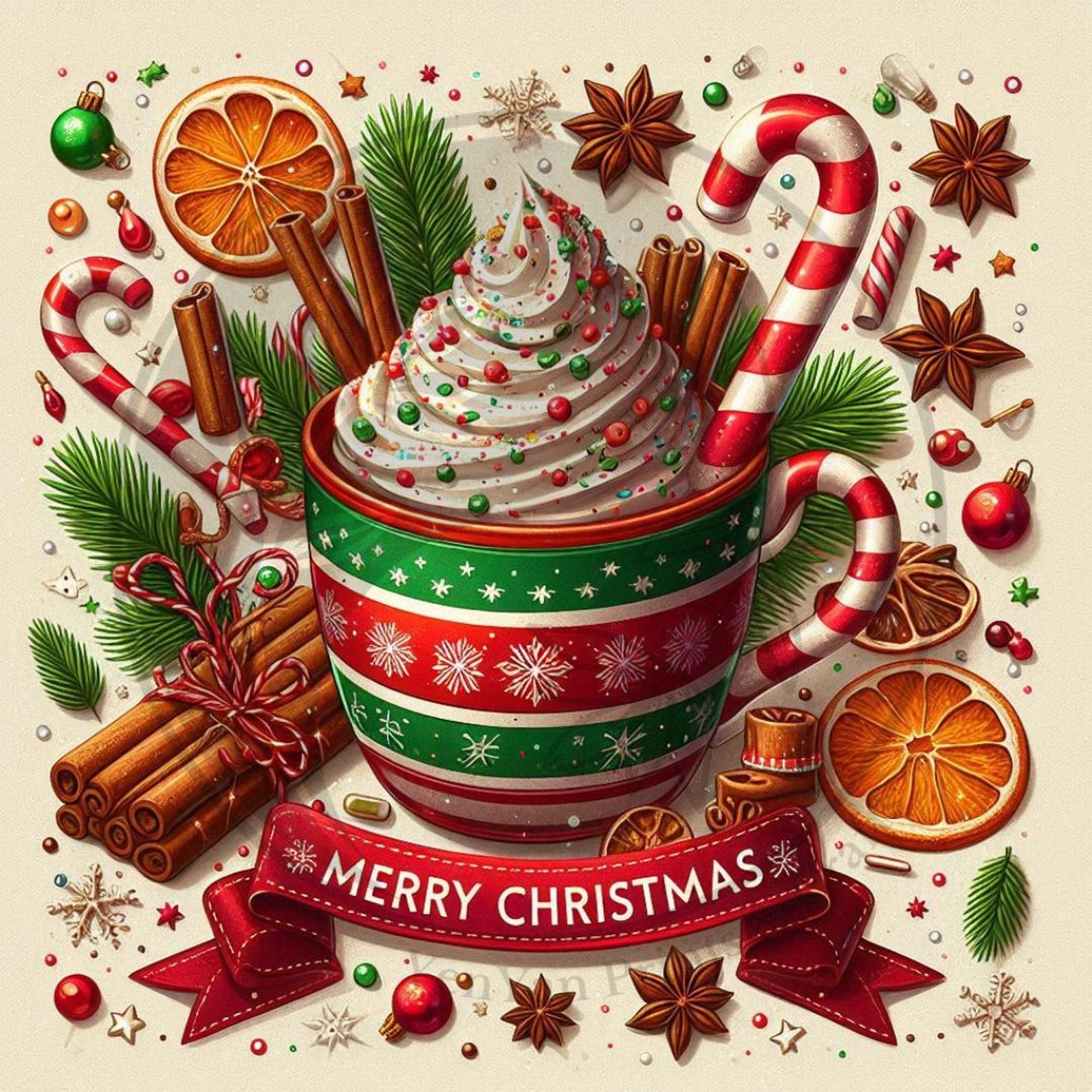 52 Christmas Hot Chocolate Digital Art Printable Kit Instant Digital ...