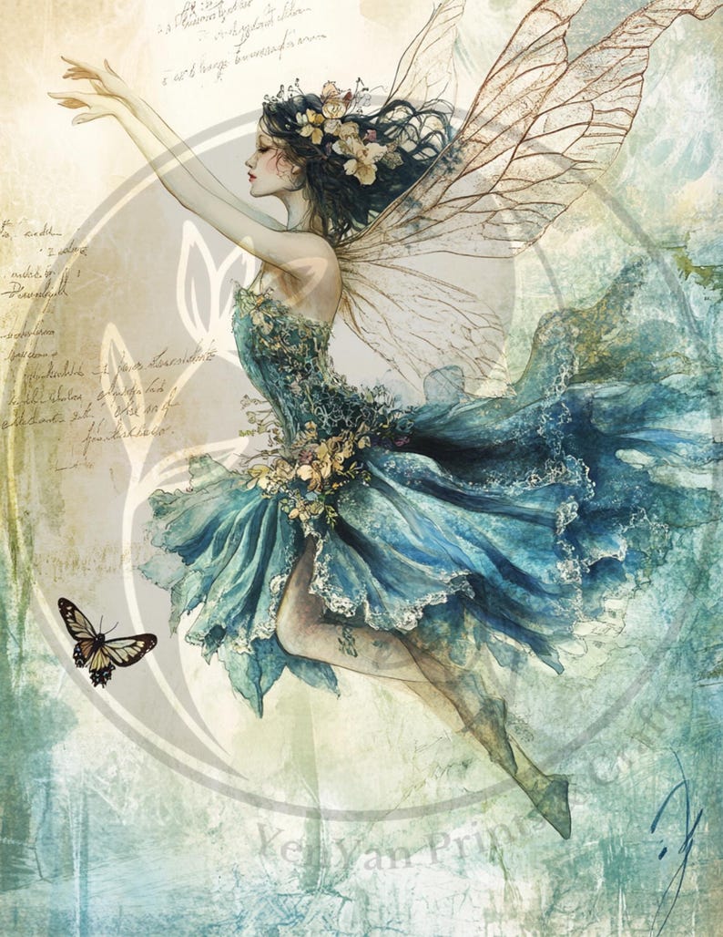 50 Fairy Garden Art Digital Art Printable Kit Instant Digital Download ...