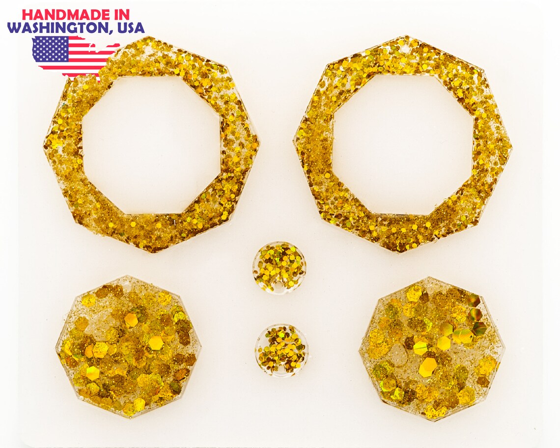 2 Wide 3mm Deep Flat Octagon With Hole Shiny Silicone - Etsy