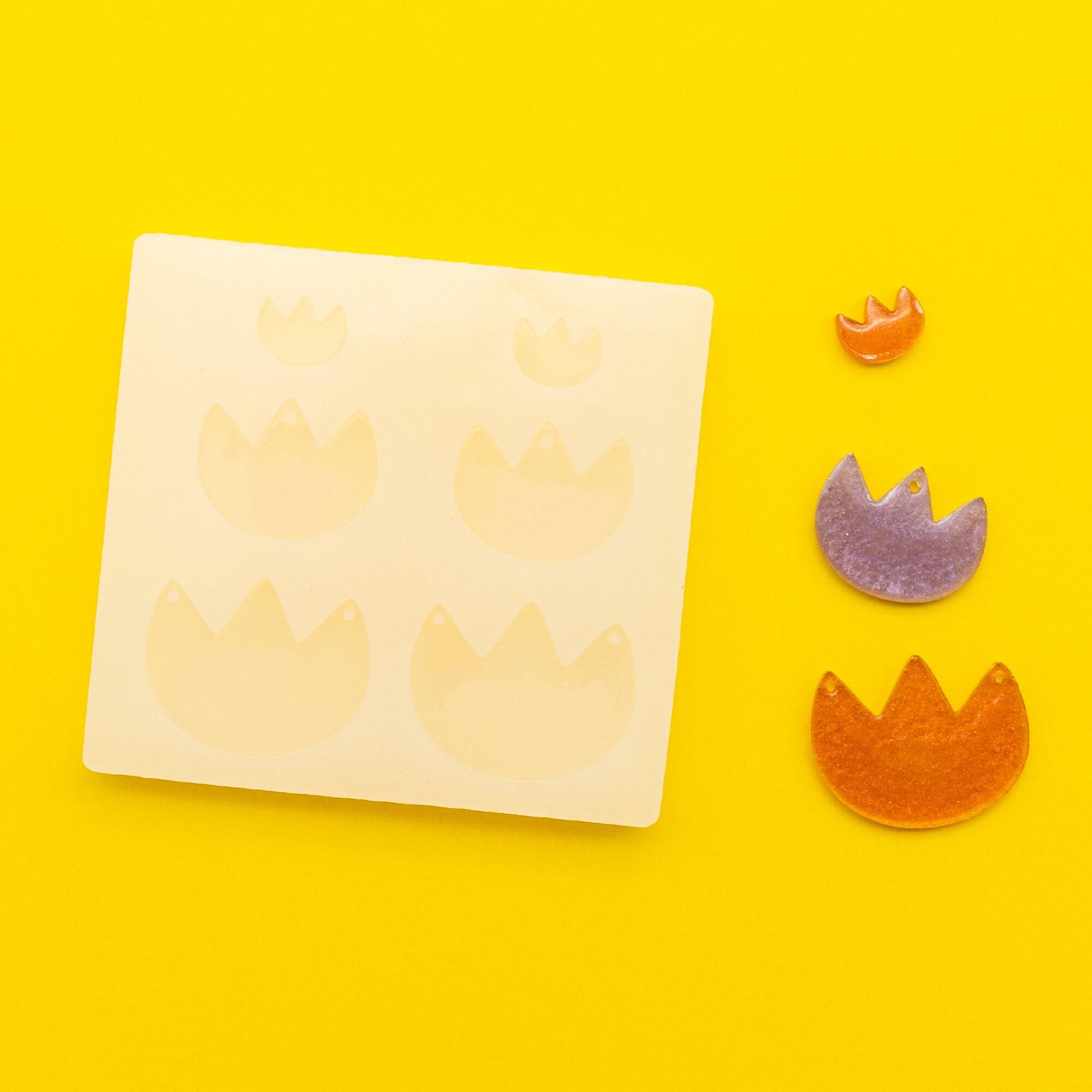 1.25 Wide 3mm Deep Flat Tulip With Hole Shiny Silicone | Etsy