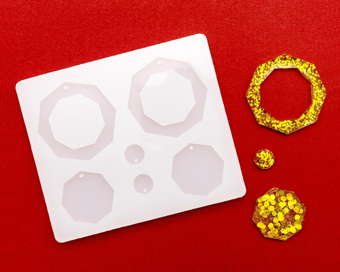 2 Wide 3mm Deep Flat Octagon With Hole Shiny Silicone | Etsy