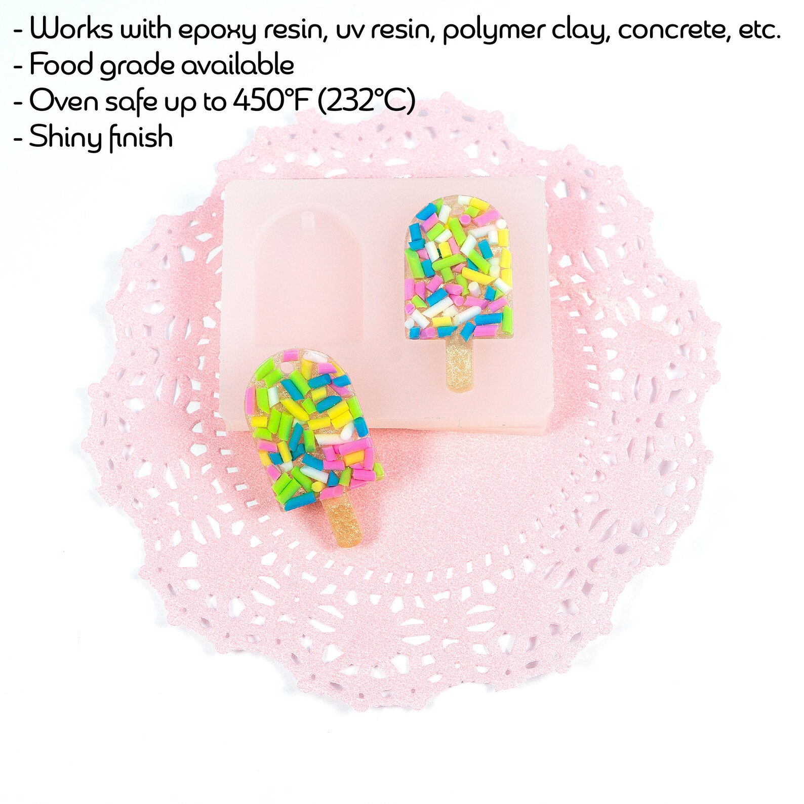 1.25 Long 3mm Deep Flat Ice Cream Bar With Hole Shiny | Etsy