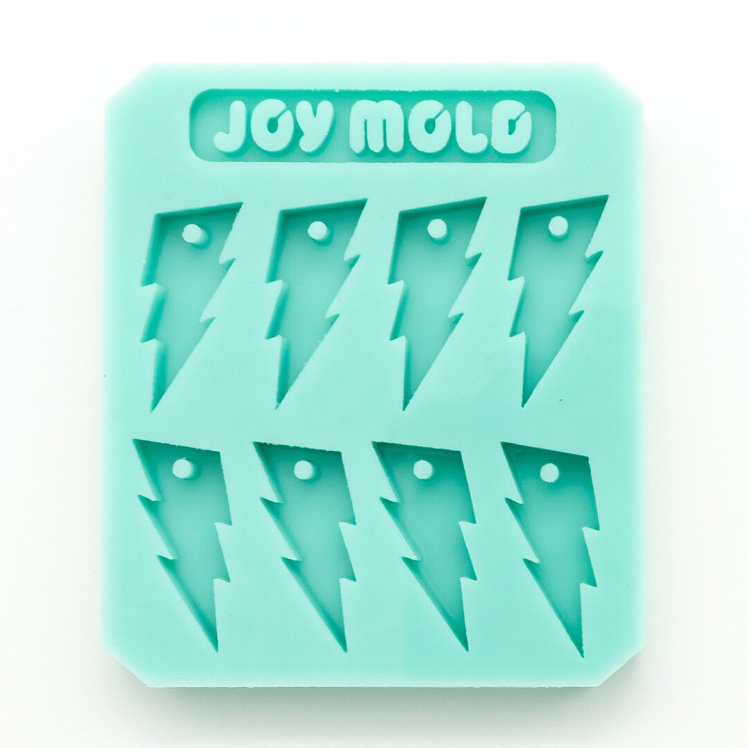 1 X 0.45 4.5mm Deep Lightning Bolt Silicone Mold Earring Mold Shiny ...