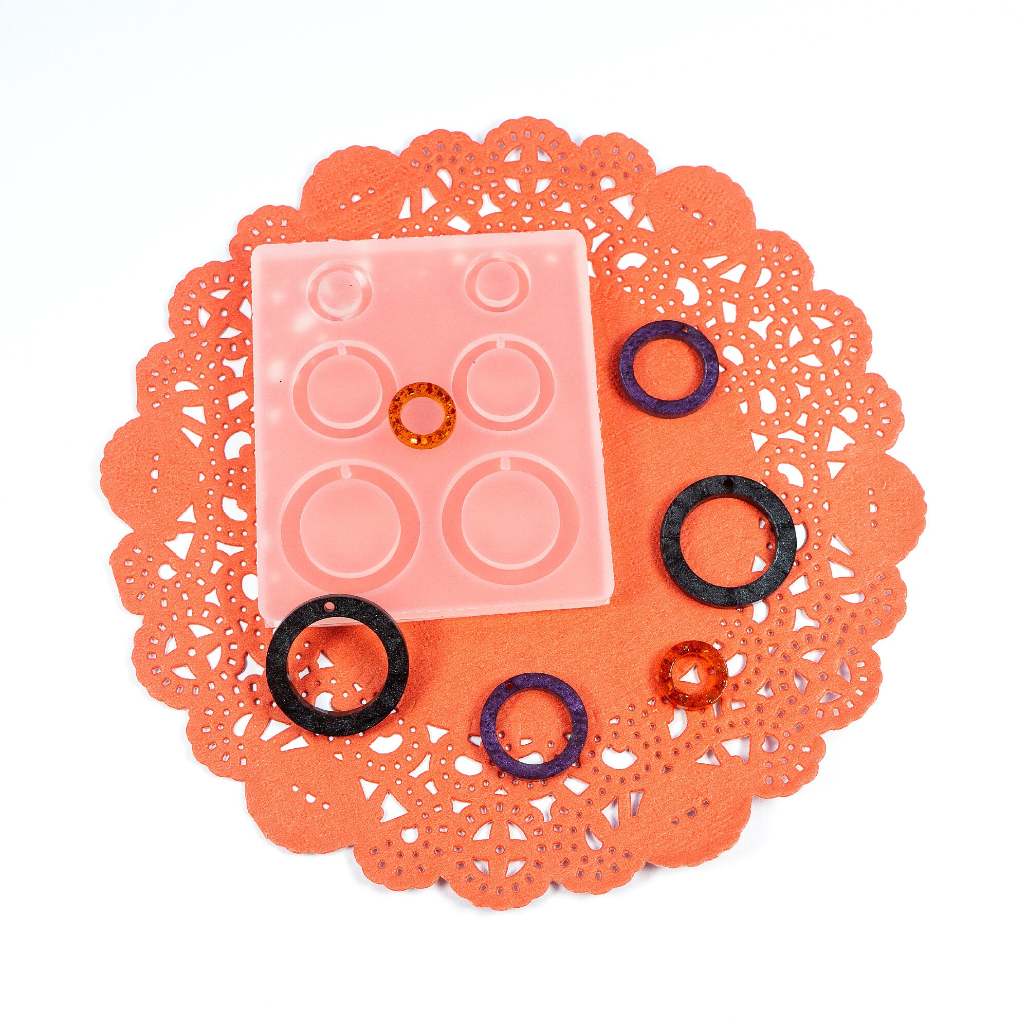 1 Wide 3mm Deep Flat Circle With Hole Shiny Silicone - Etsy