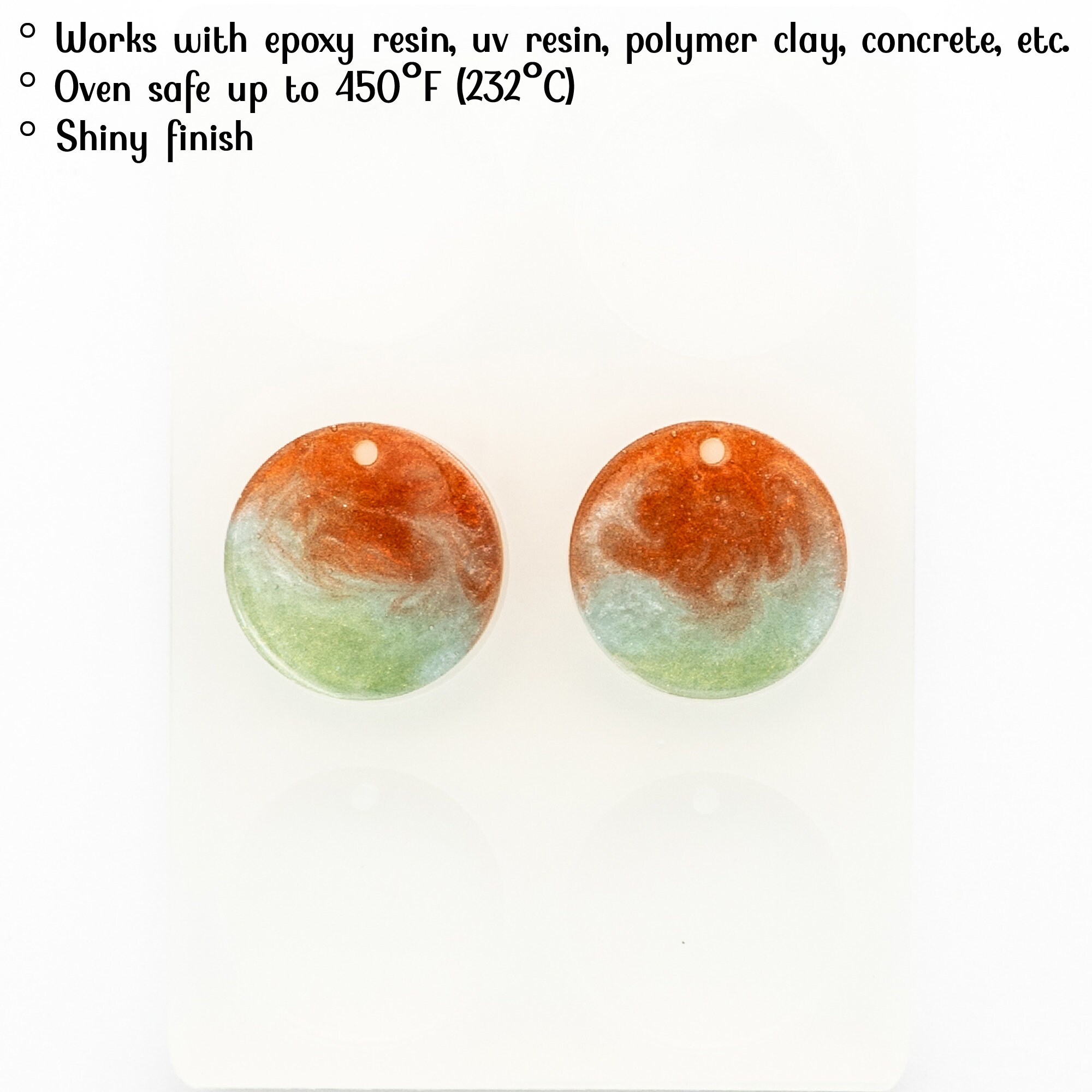 1 Wide 3mm Deep Flat Circle With Hole Shiny Silicone | Etsy