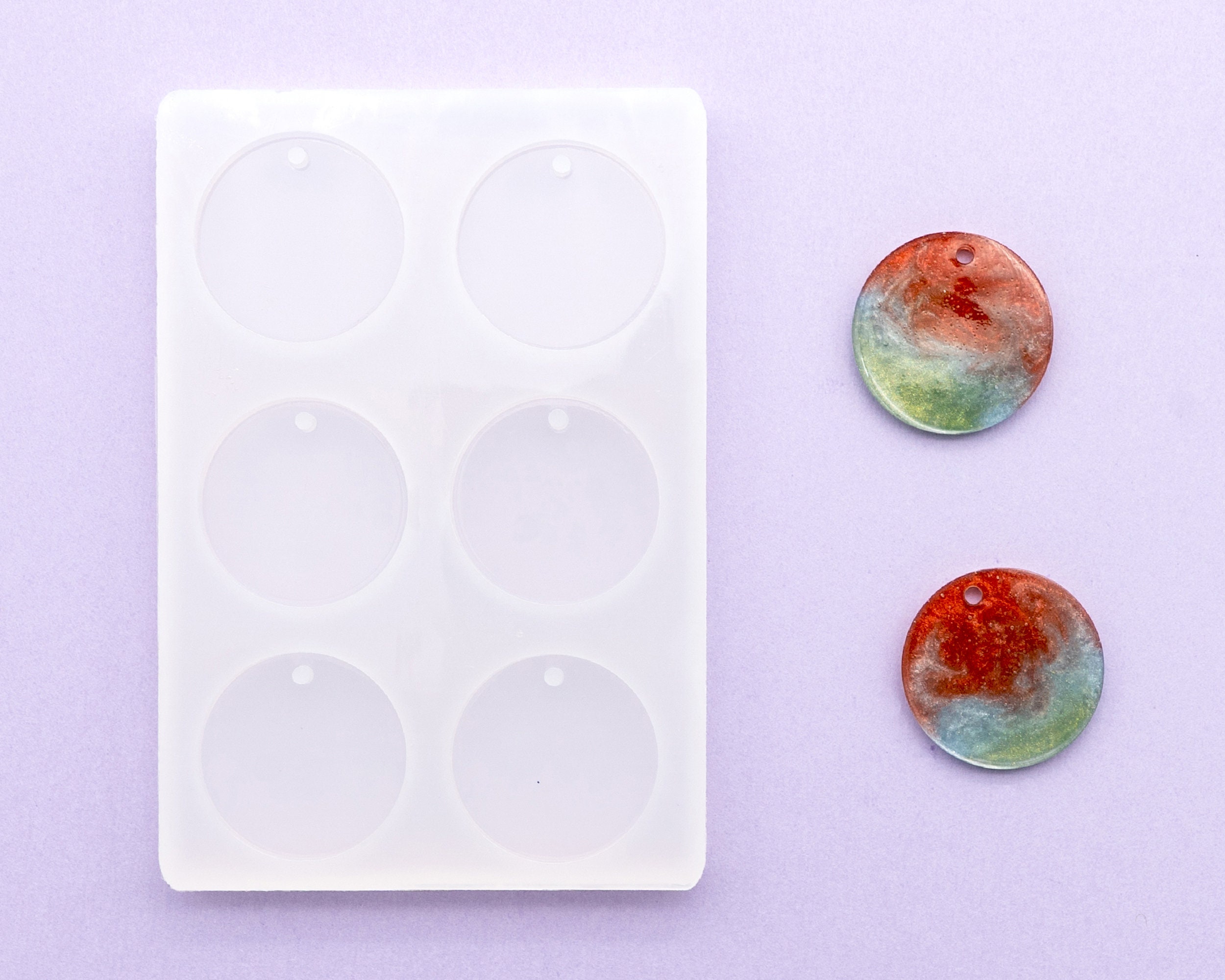 1 Wide 3mm Deep Flat Circle With Hole Shiny Silicone - Etsy