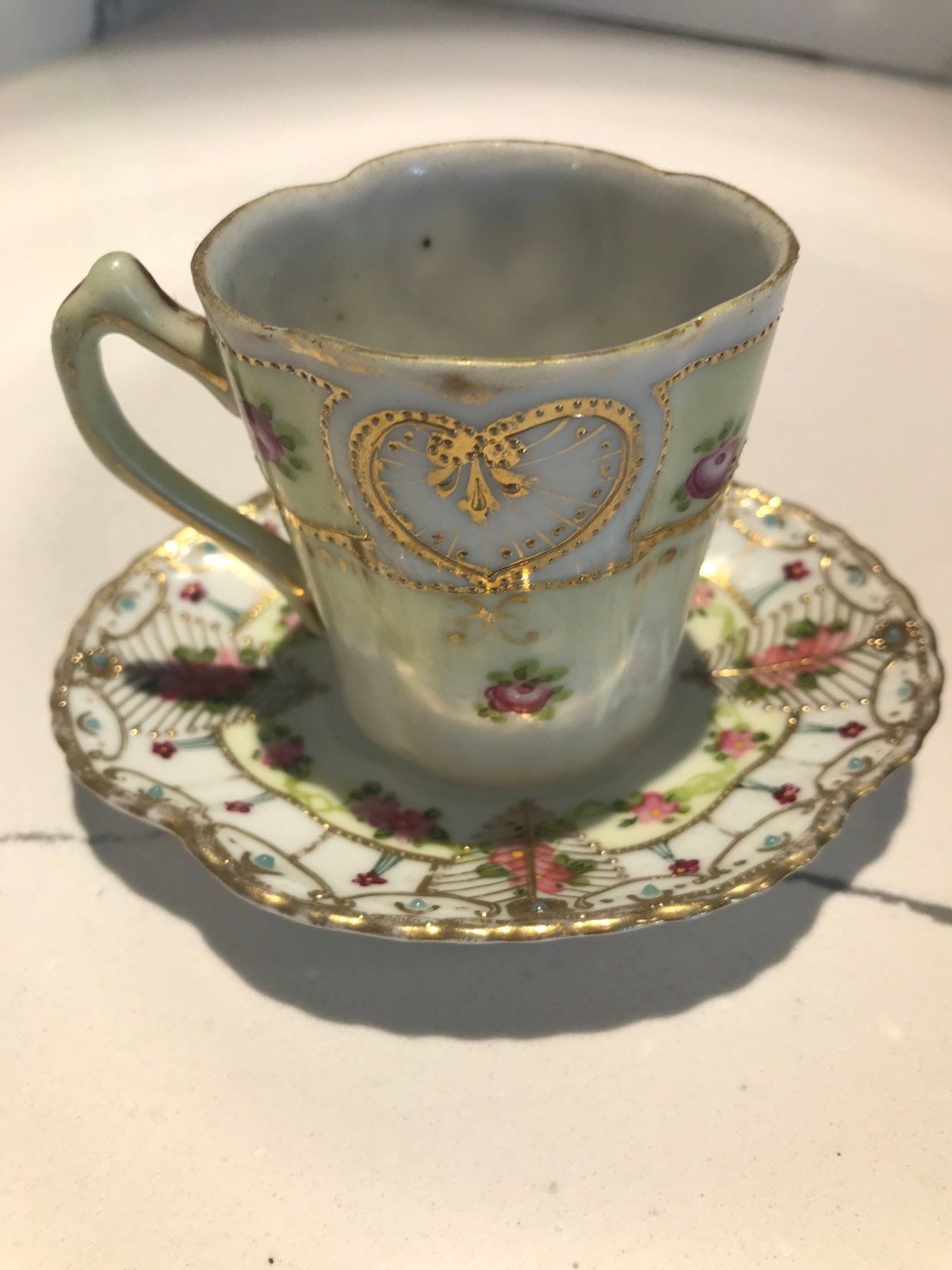 Antique Yoshino Teacup and Saucer - Etsy