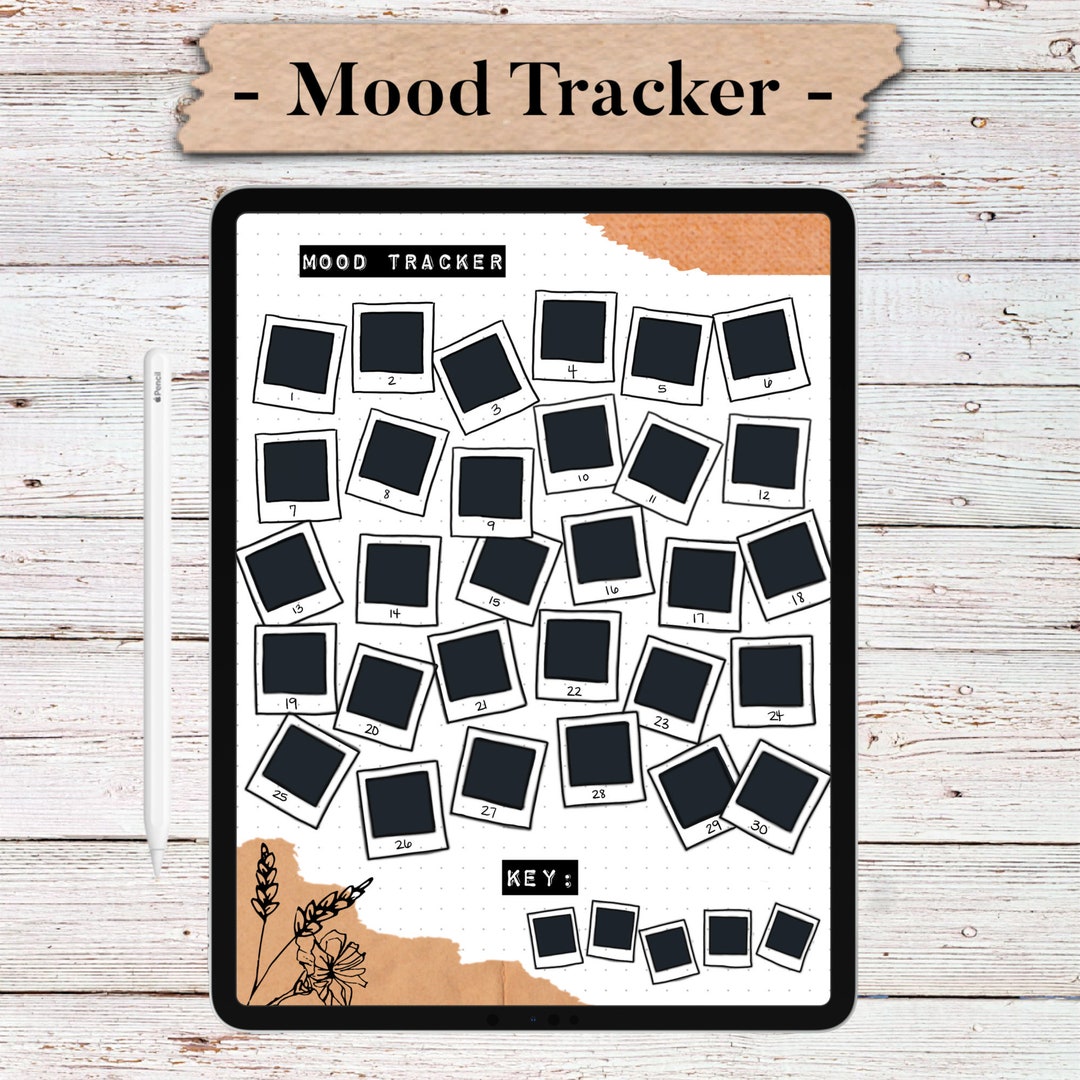 DIGITAL PLANNER TEMPLATE 30 Day Mood Tracker - Etsy