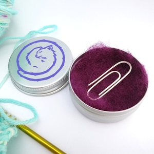 Silver Paper Clip Stitch Holder - Tiny Cable Needle for Socks or Lace ...