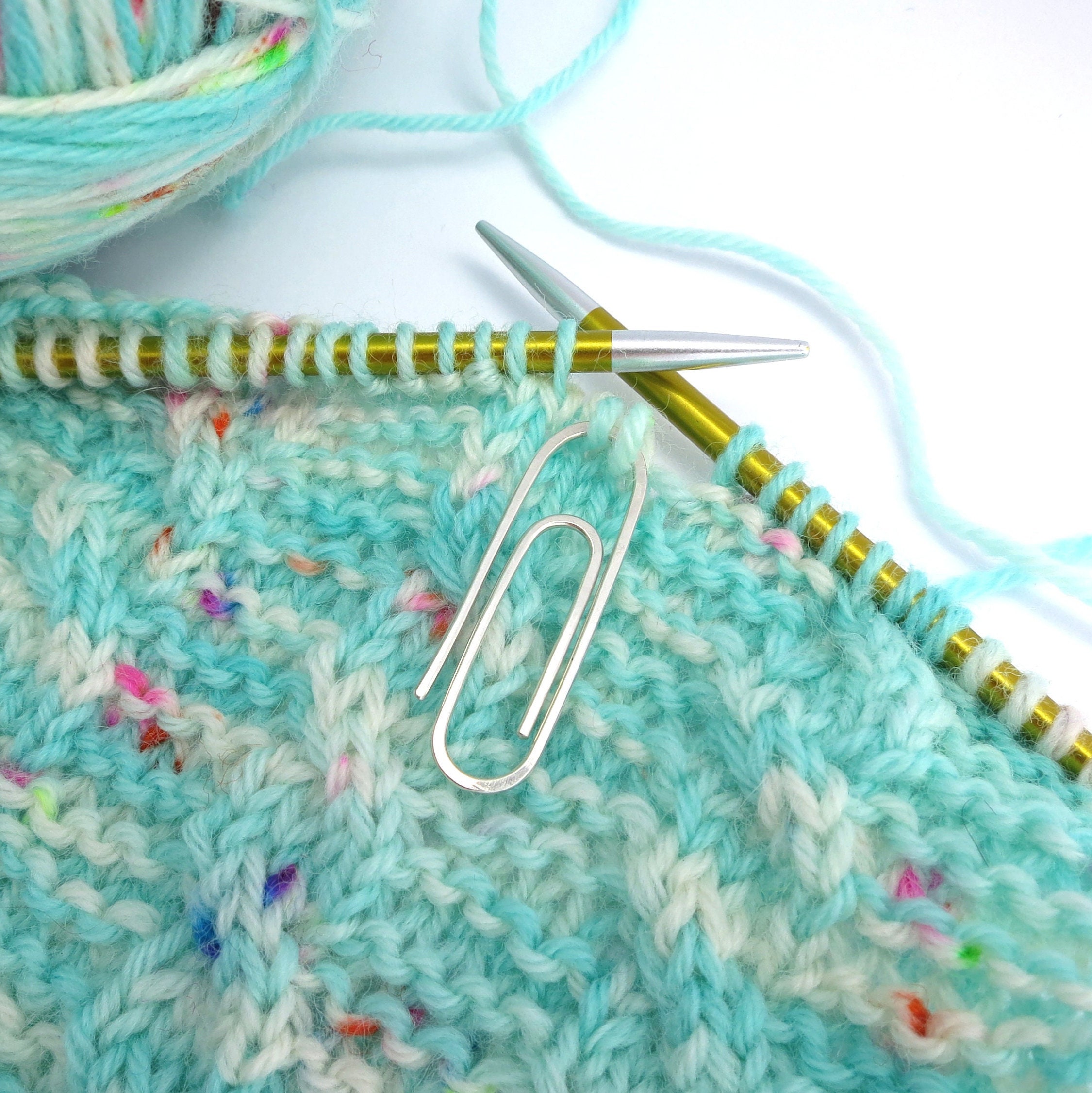 Silver Paper Clip Stitch Holder - Tiny Cable Needle for Socks or Lace ...