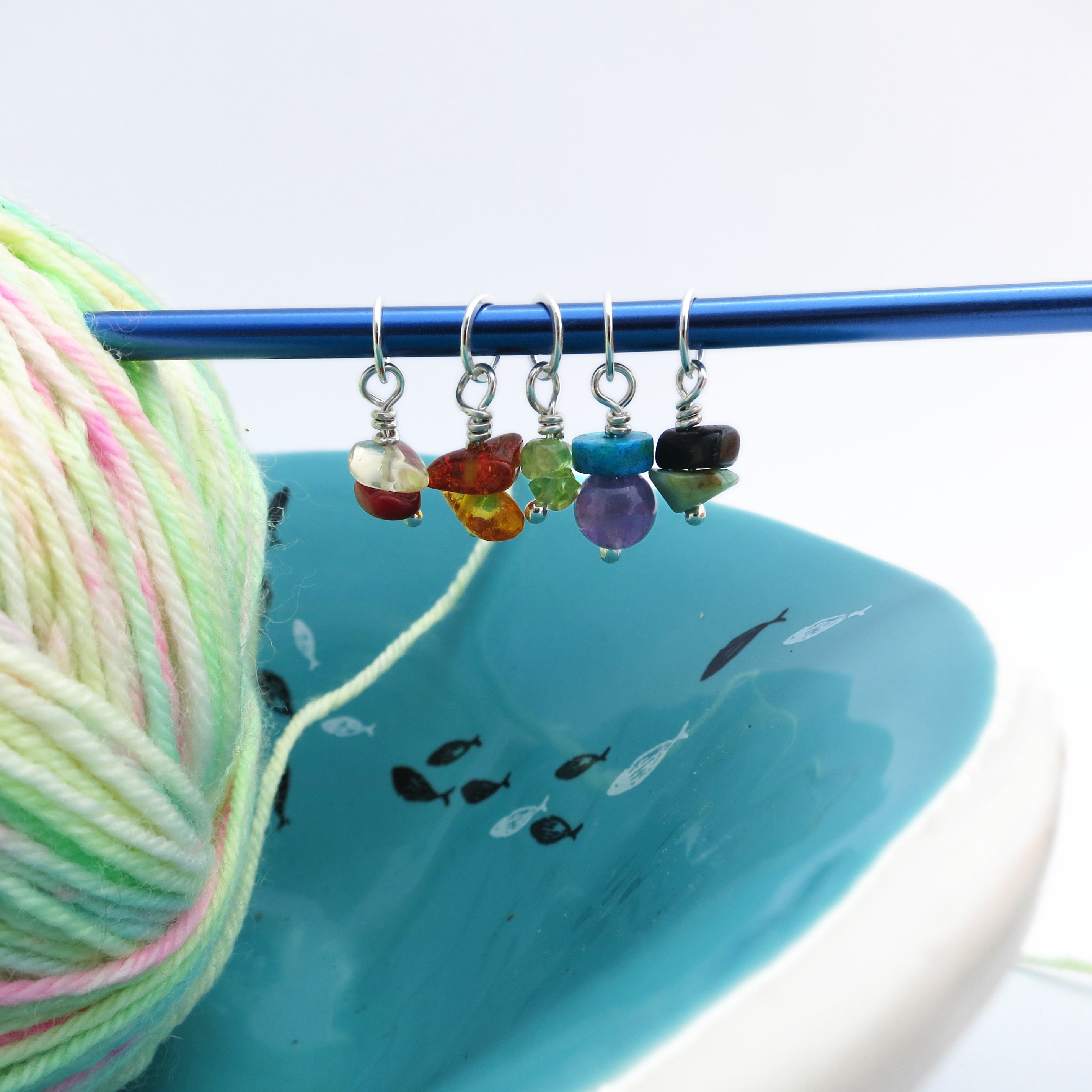 Sterling Silver Stitch Markers Gift for Knitter Snag Free - Etsy