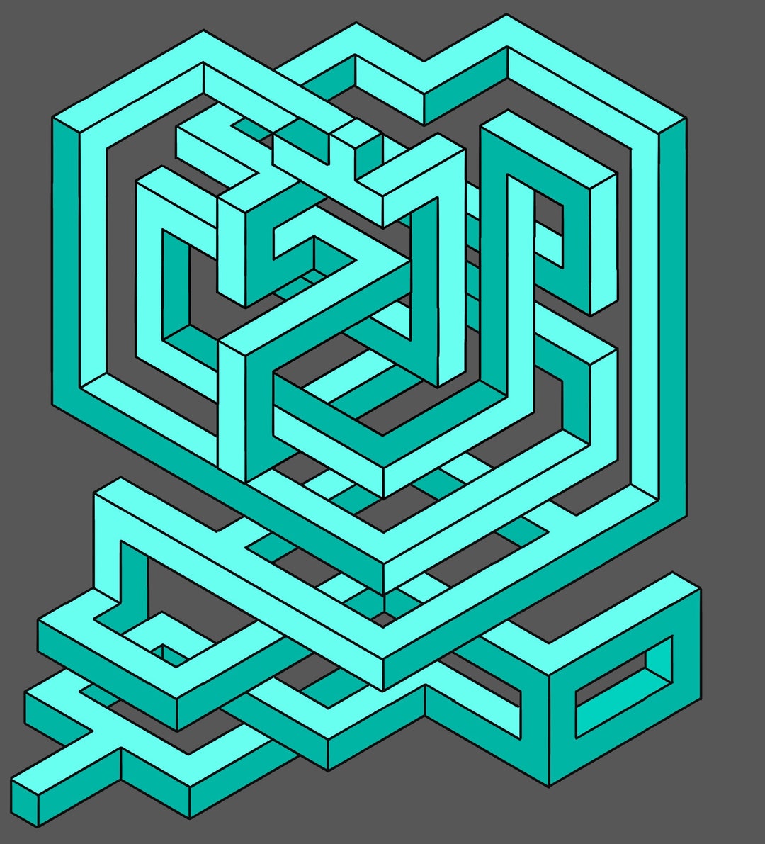 Isometric Pattern Illustration - Geometric Wall Art - Modern Home Decor ...