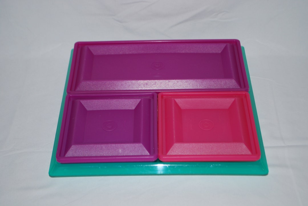 Vintage Tupperware 7 Piece Get Together Buffet Party Tray Servers ...