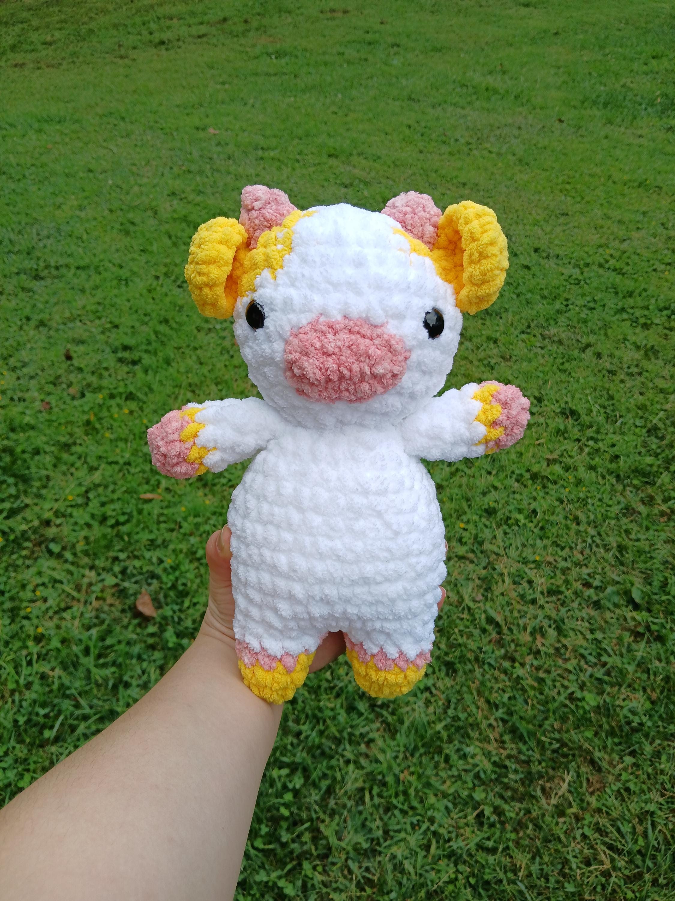 Sadie the Pink Lemonade Cow - Crochet Amigurumi Cow Handmade Plush - Etsy
