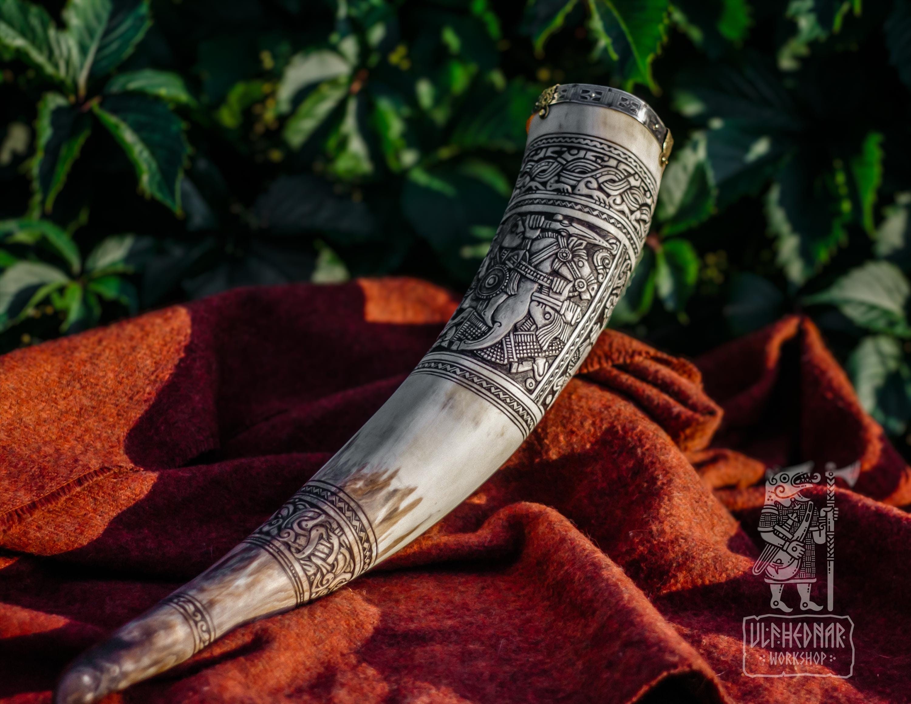 Viking Drinking Horn Hand Carved, Anglo-saxon Art, Mead Horn, Sutton ...