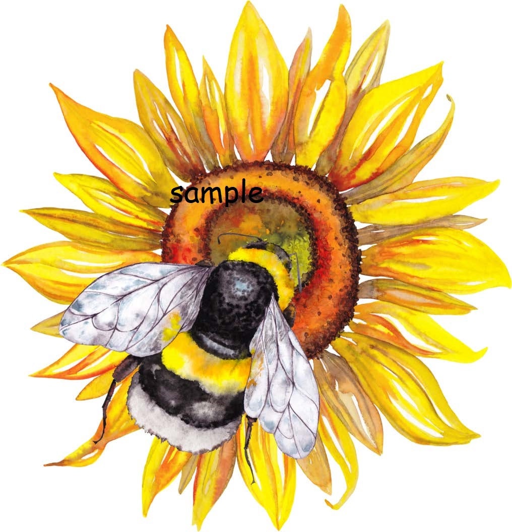 Bumble Bee on Sunflower Digital Download Png Jpeg Tiff - Etsy