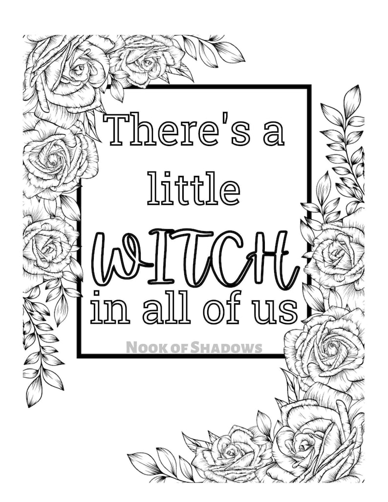 Witch Practical Magic Coloring Page Printable - Etsy
