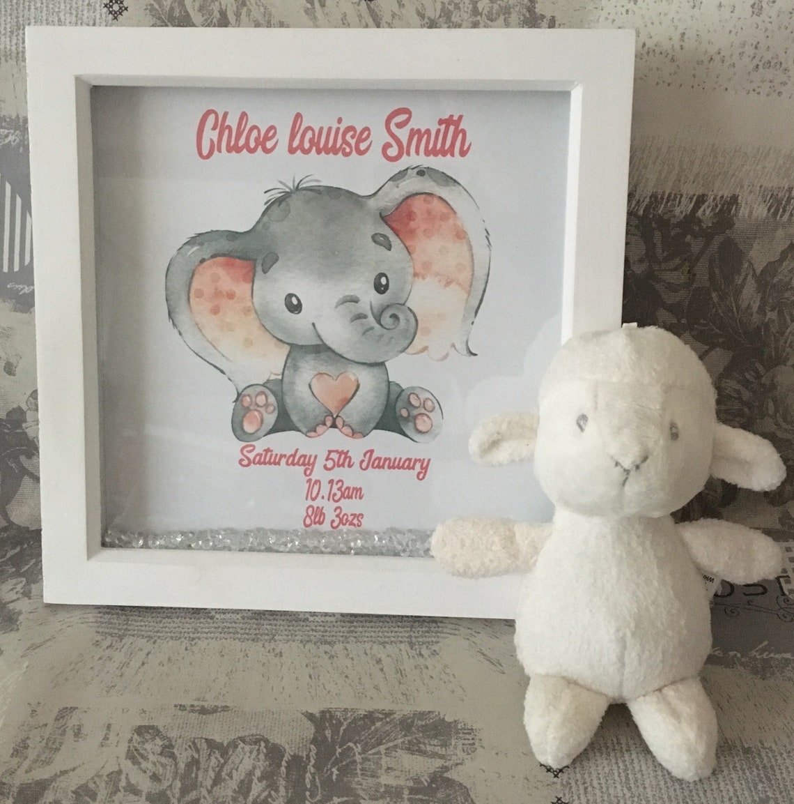 New Baby Girl Gift 3D Box Frame Personalised Gift Birth - Etsy