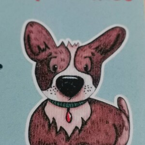 CRAZY DOGS STICKER Sheet, Crazy Canine Peel off Stickers, 6 Watercolour ...