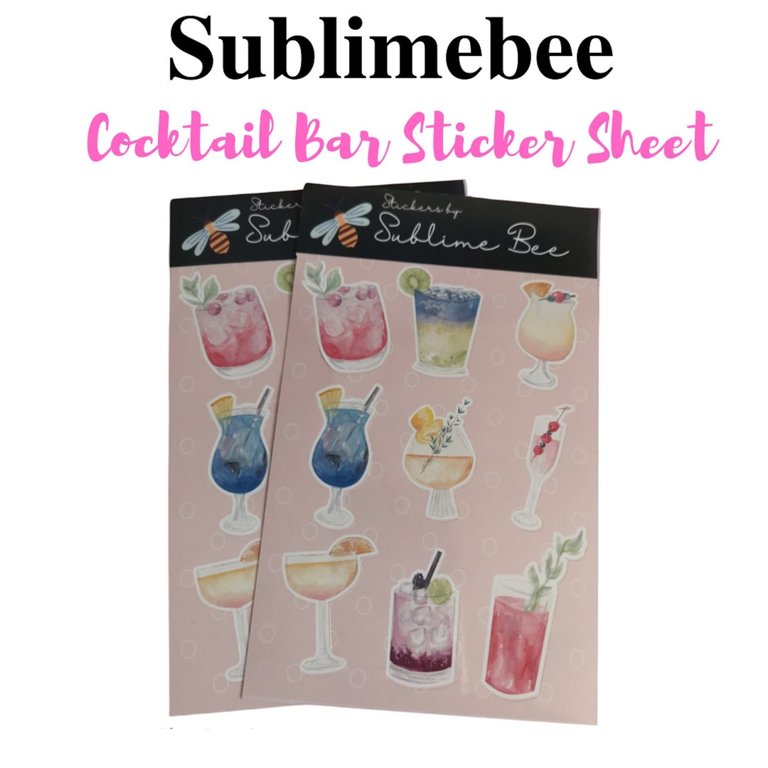 Watercolor Cocktail Sticker Sheet, Planner Scrapbook Stickers - Etsy UK