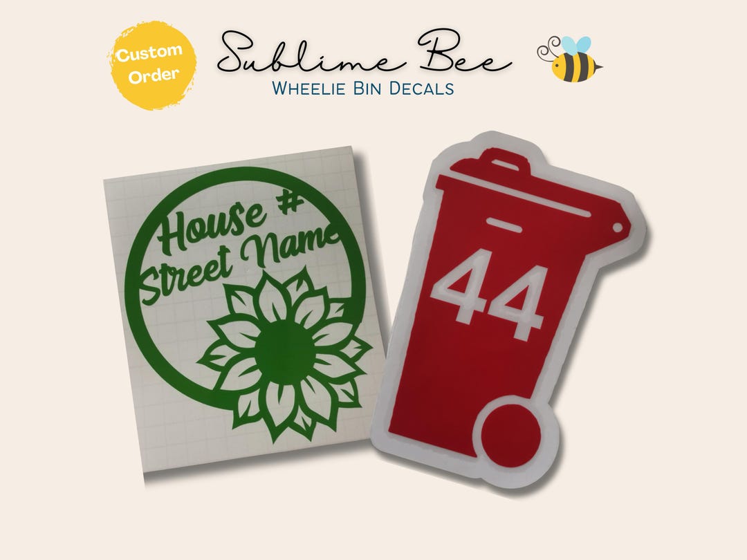 WHEELIE BIN DECALS | Custom Wheelie Bin Stickers | House Number Decal ...