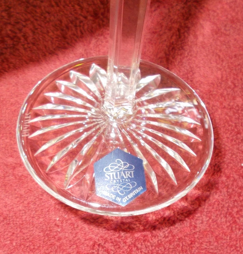 Stuart Beaconsfield Straight Stem Crystal ( 6 Water Goblets + 2 L.S ...