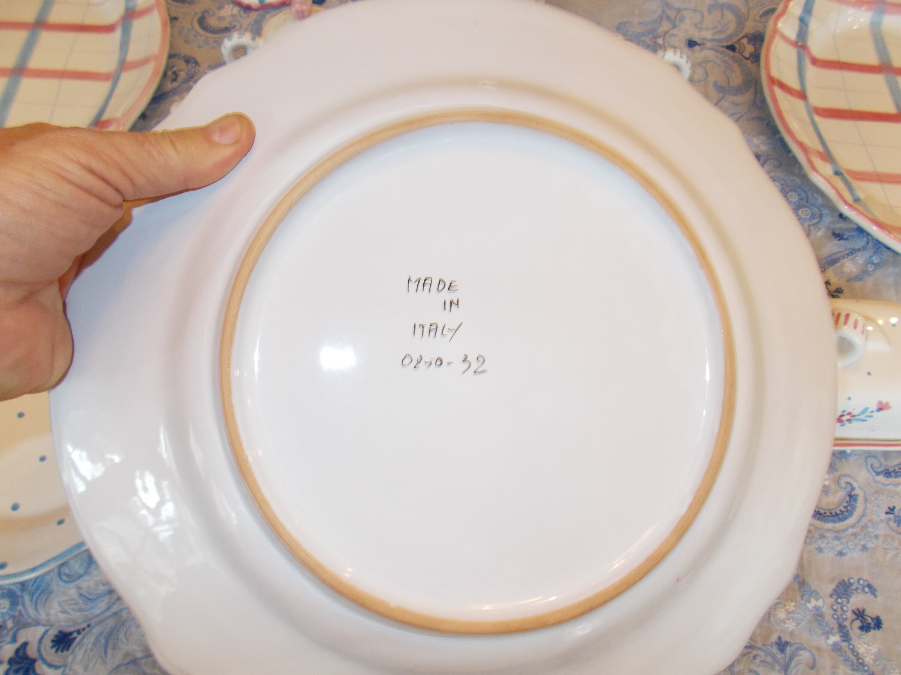 Made in Italy Pink and Blue Plaid China Collection 59-piece - Etsy