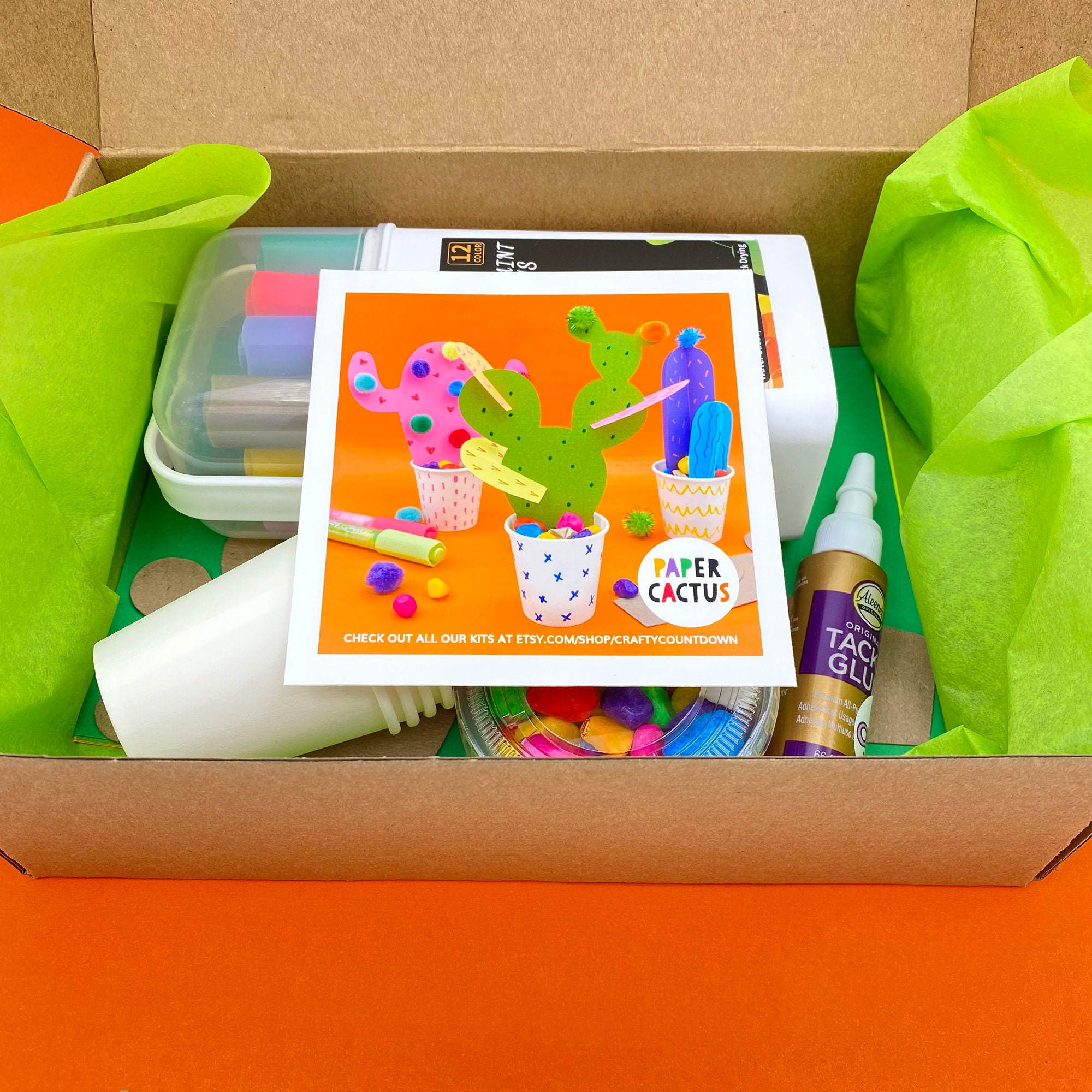 Paper Cactus Craft Kit With Pretty Paint Pen Set | No Green Thumb ...