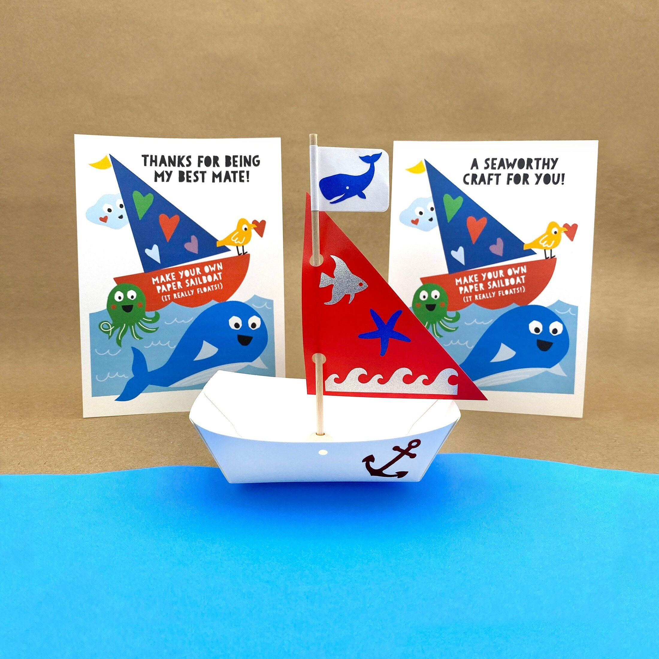 Paper Boat Kids Card & Mini Craft Kit They Really Float Great Party ...