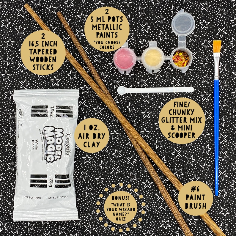 DIY Wizard Wand Craft Kit Makes 2 Unique Wood and Clay Wands No Hot ...