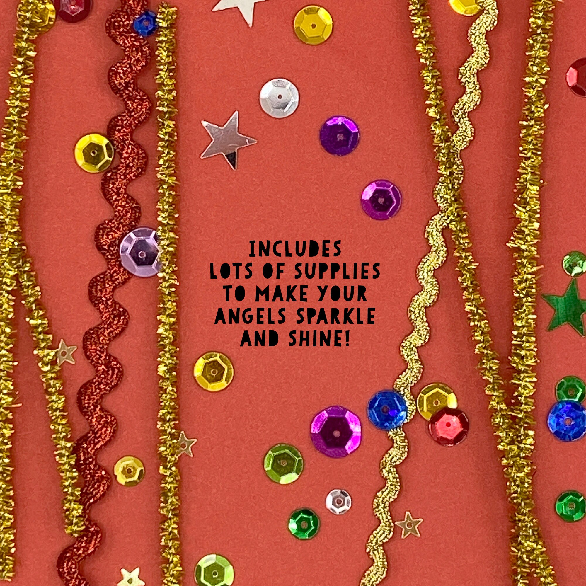 Christmas Angel Craft Kit Makes 3 Unique 5 Angels Wool Felt & Sparkly ...