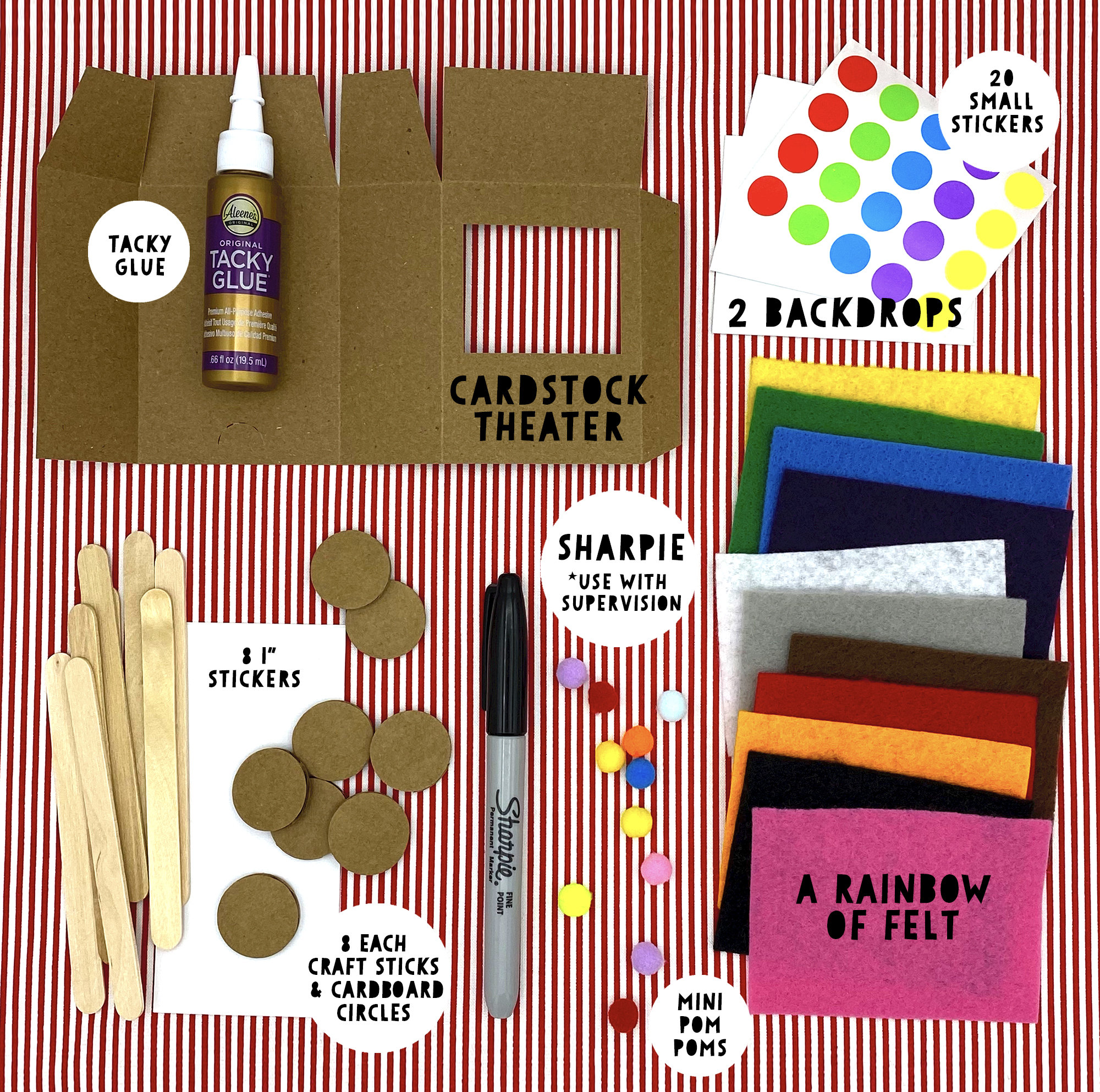 Mini Puppet Theater Craft Kit | Make a Cast of Characters and Put on a ...