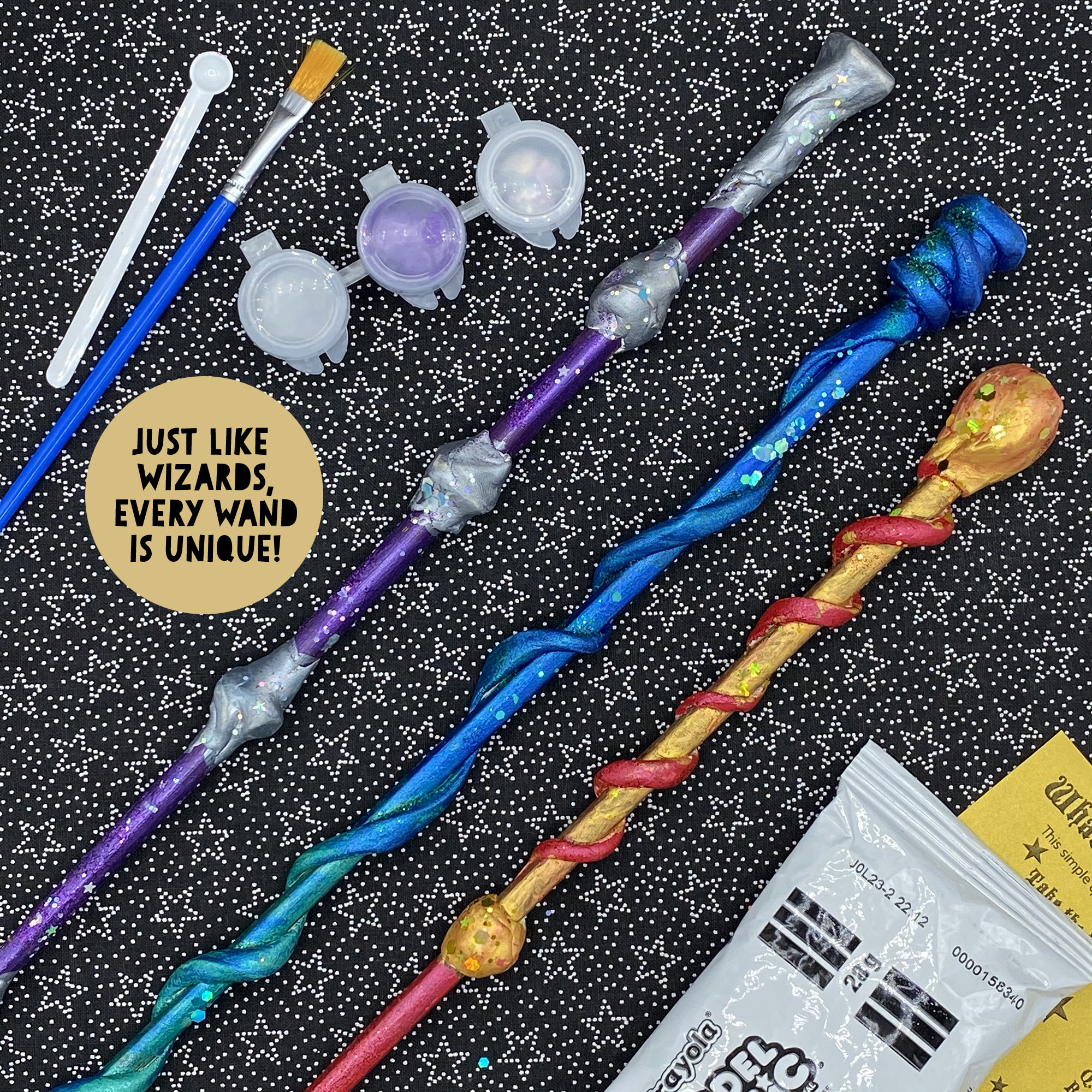 DIY Wizard Wand Craft Kit Makes 2 Unique Wood and Clay Wands No Hot ...